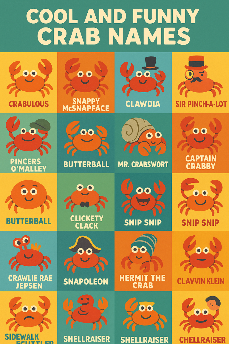 800+ Cool and Funny Crab Names 2025