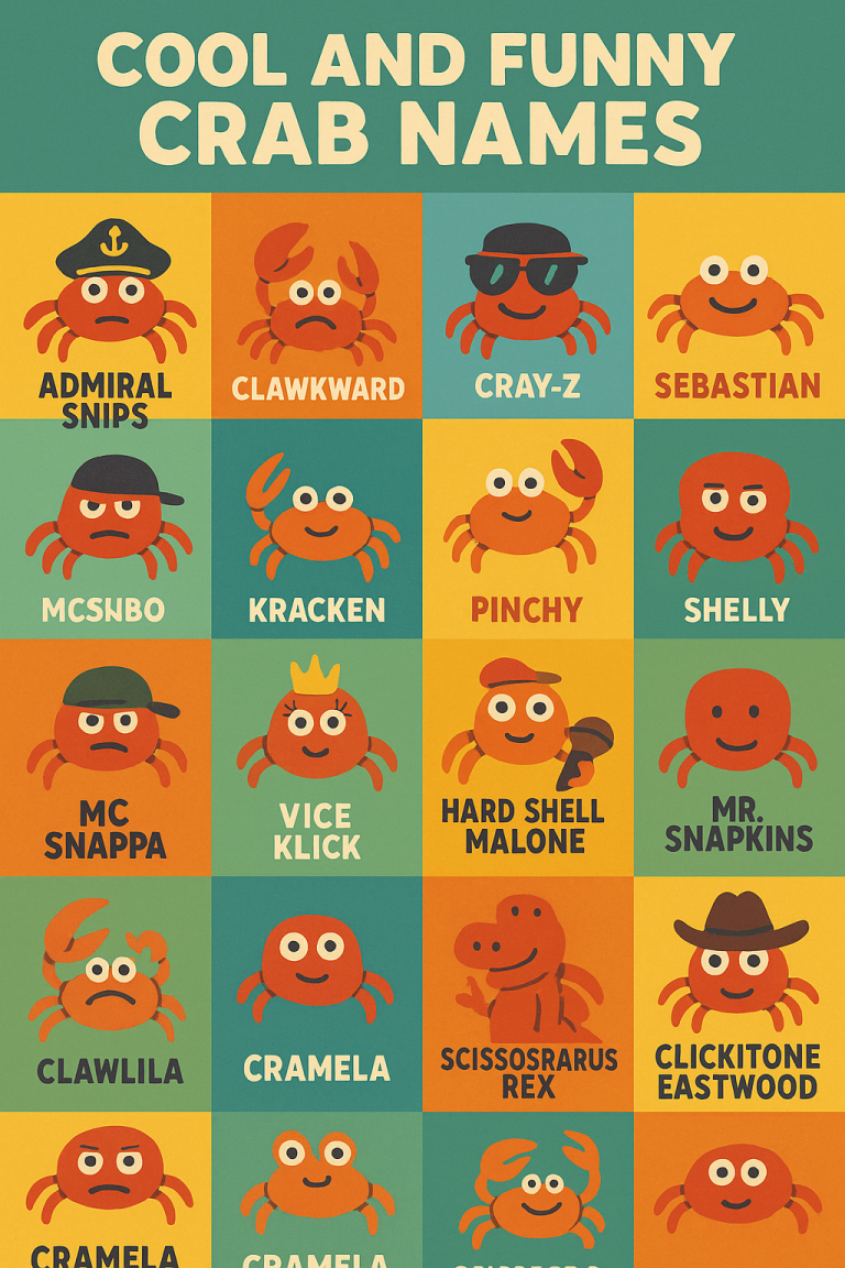 800+ Cool and Funny Crab Names 2025