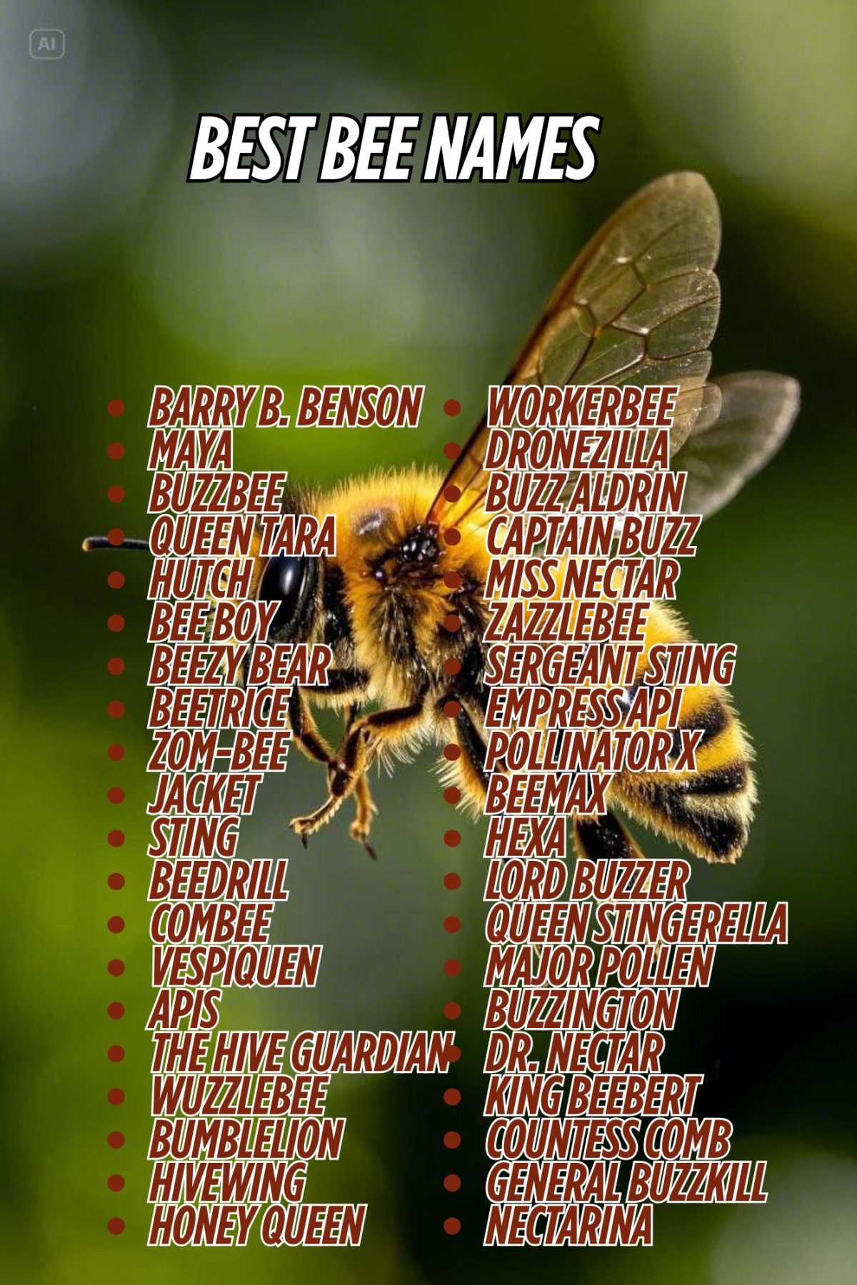 1400+ Best Bee Names with Meanings 2025