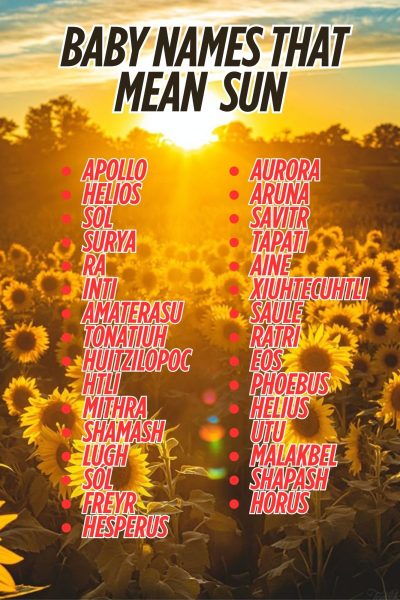 1100+ Baby Names That Mean Sun (Sunshine) for Boys and Girls 2025
