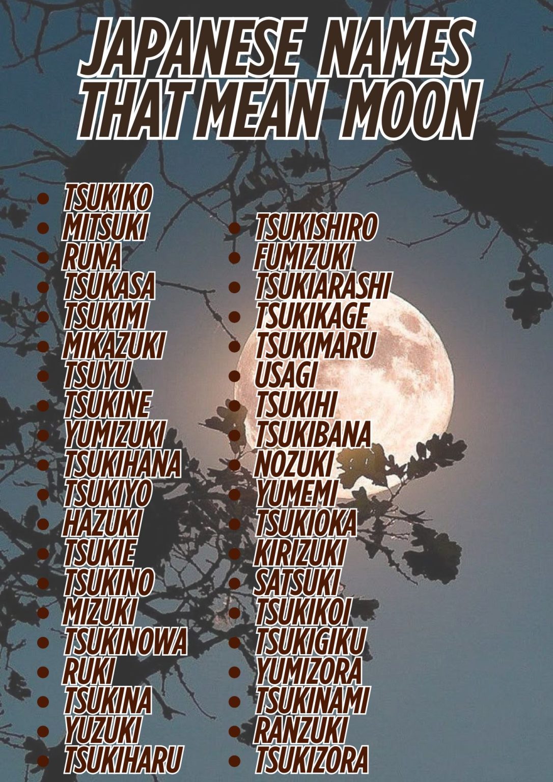 1500+ best Japanese Names That Mean Moon 2025