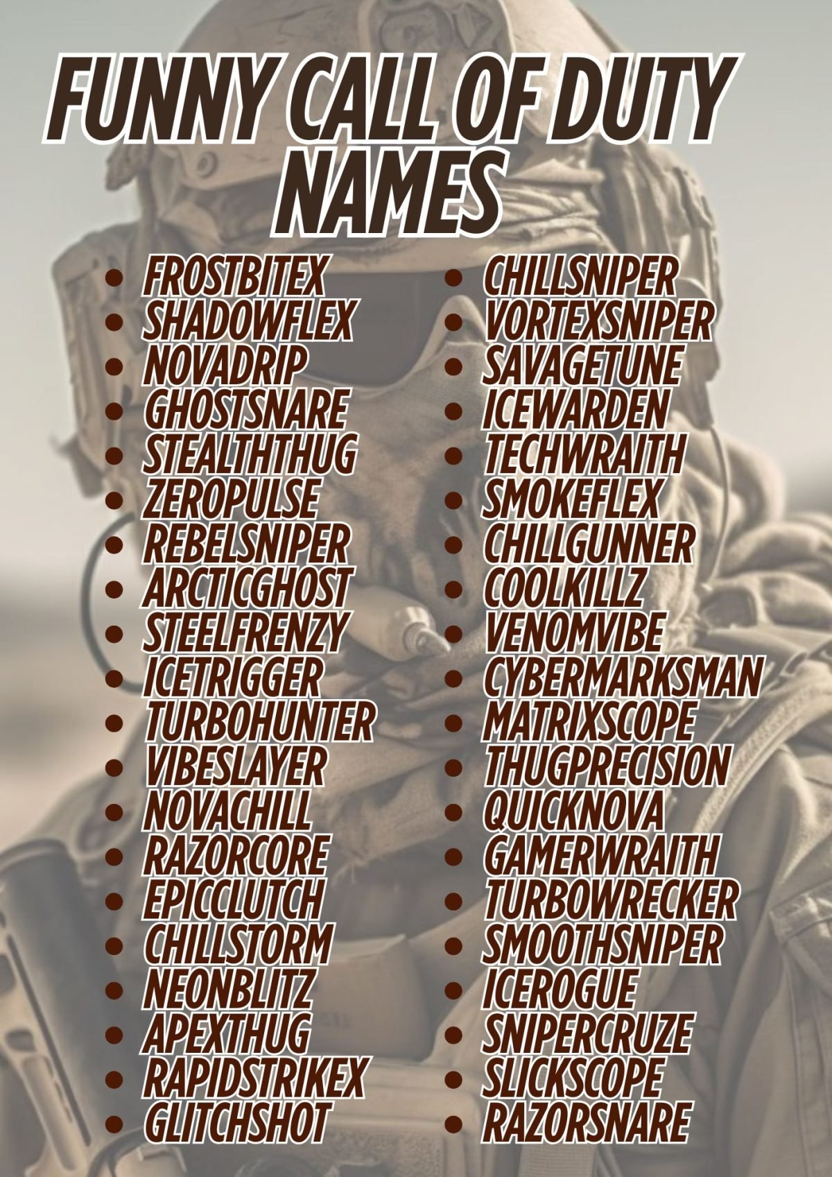 1500+ Funny Call of Duty Names to Troll Players 2025